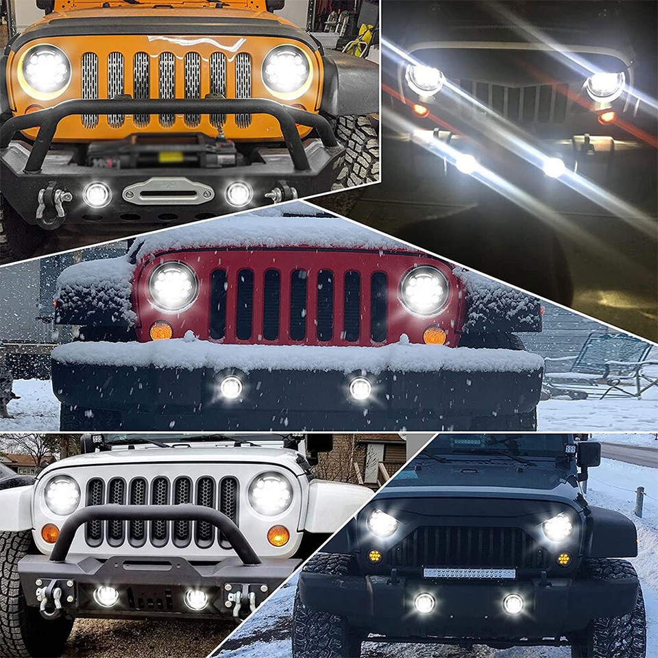 Pair 7" LED Headlights For Hummer Humvee m998 LMTV BMY M1045 M1078 M925 ...