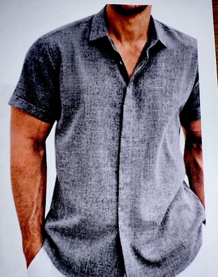 MOKALOHA Men'sCotton & Linen Casual Beach "HAWAIIAN"-Style Shirt-Short ...