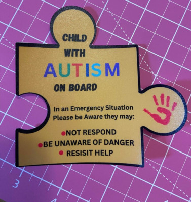 Child With Autism On Board Car Decal/sticker vinyl decal vinyl ...