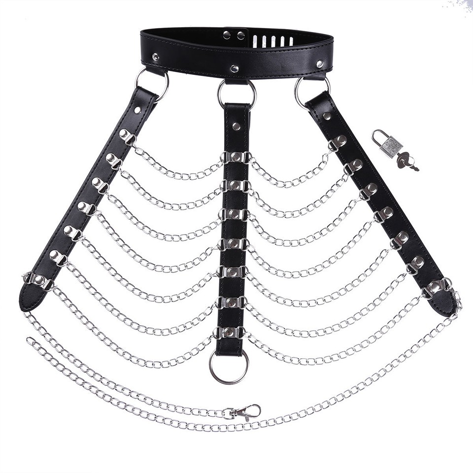 Womens Leather Chest Bust Harness Belt Strappy Body Caged Bra Punk ...
