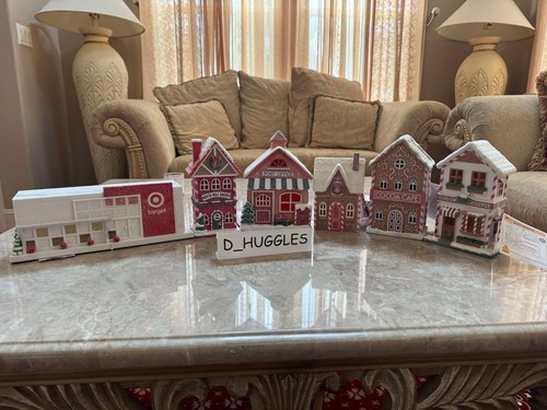 NEW TARGET BULLSEYE PLAYGROUND LIGHT UP MINI CHRISTMAS VILLAGE SET OF 6 ...