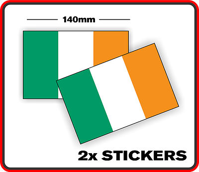 IRISH COUNTRY IRELAND FLAG STICKER DECAL x2 BUMPER CAR WINDOW VINYL ...