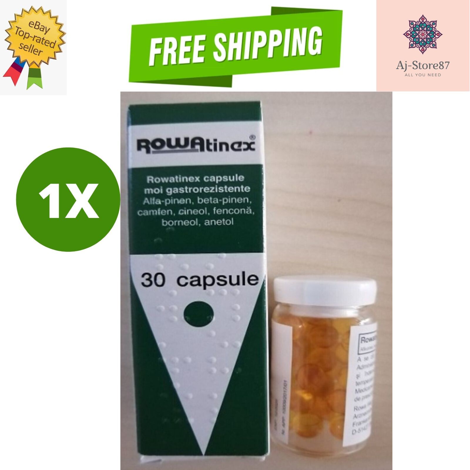 1 X ROWATINEX 30 Capsules For Renal Disorders Infections of The Urinary ...
