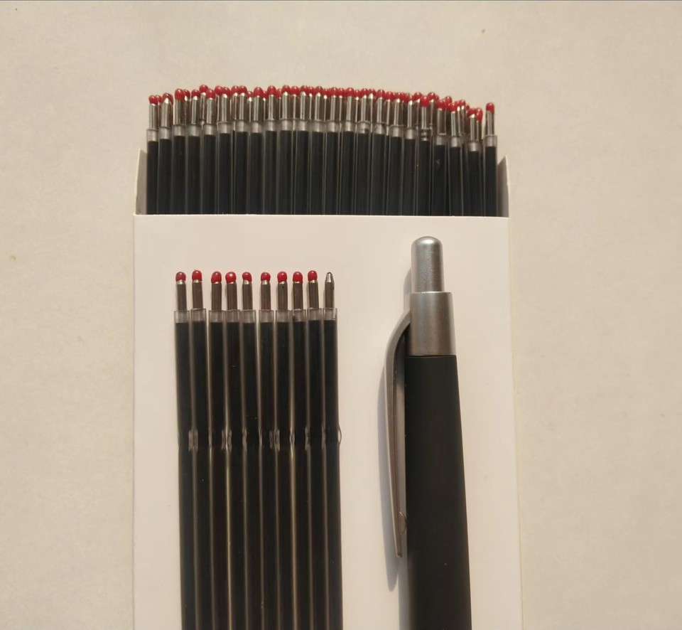 100 Pcs Ball Point Pen Refills Black,1.0mm Ballpoint Pens Refills Used ...