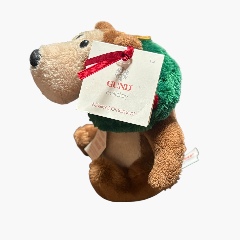 GUND Holiday Goober Dog Musical Ornament Plush Stuffed Animal NWT ...
