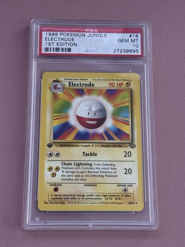 1999 Pokémon 1st Edition Jungle Electrode # 18 Gem Mint PSA 10 - Error ...