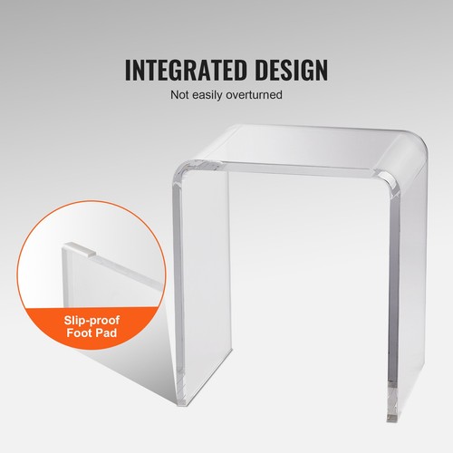 Uimoso Acrylic End Table 2 pcs C-Shaped Lucite Clear Side Tables for ...