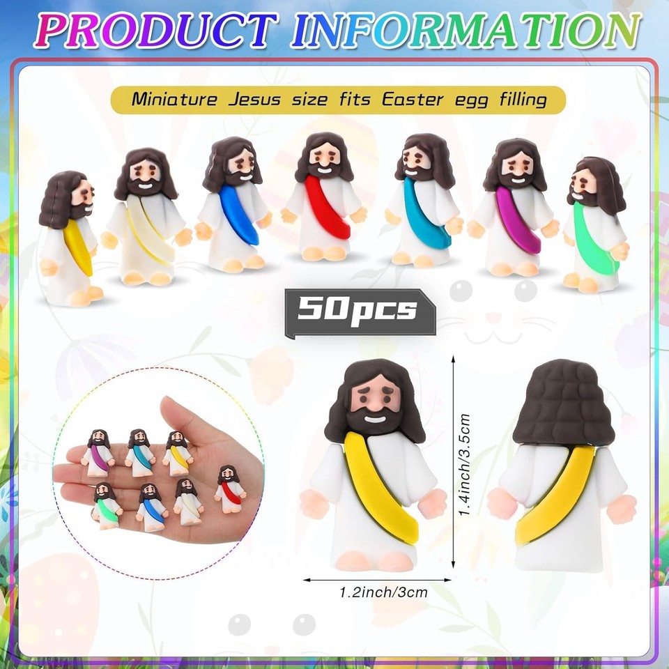 Durable 50 Piece Mini Jesus Toy Set - Colorful Easter Decorations ...