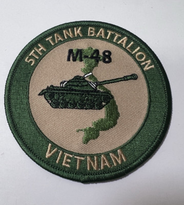 USMC 5th Tank Bn VIETNAM subdued OD round PATCH 5th Tanks Battalion M ...