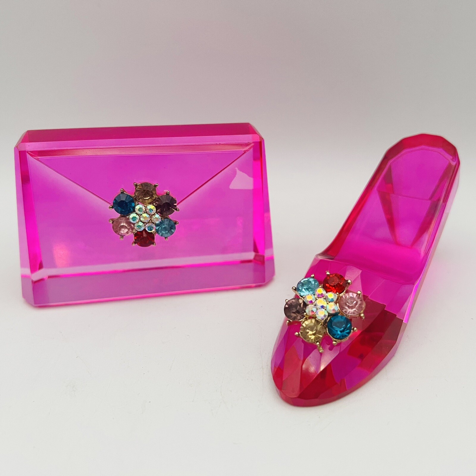 Crystal Nicole Miller Collectible Pink Jeweled High Heel Shoe & purse ...