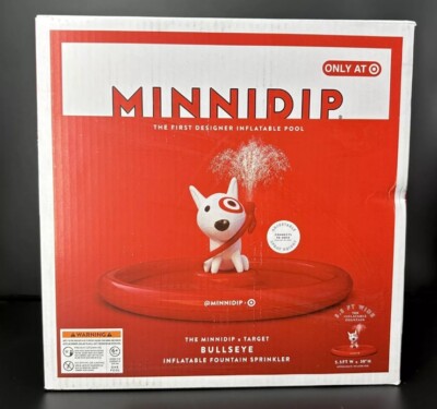 MINNIDIP TARGET BULLSEYE Inflatable Fountain Sprinkler Splash Pad Pool ...