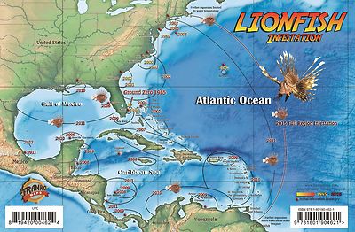 Lionfish Infestation Map & Guide Franko Maps Laminated Card | eBay UK