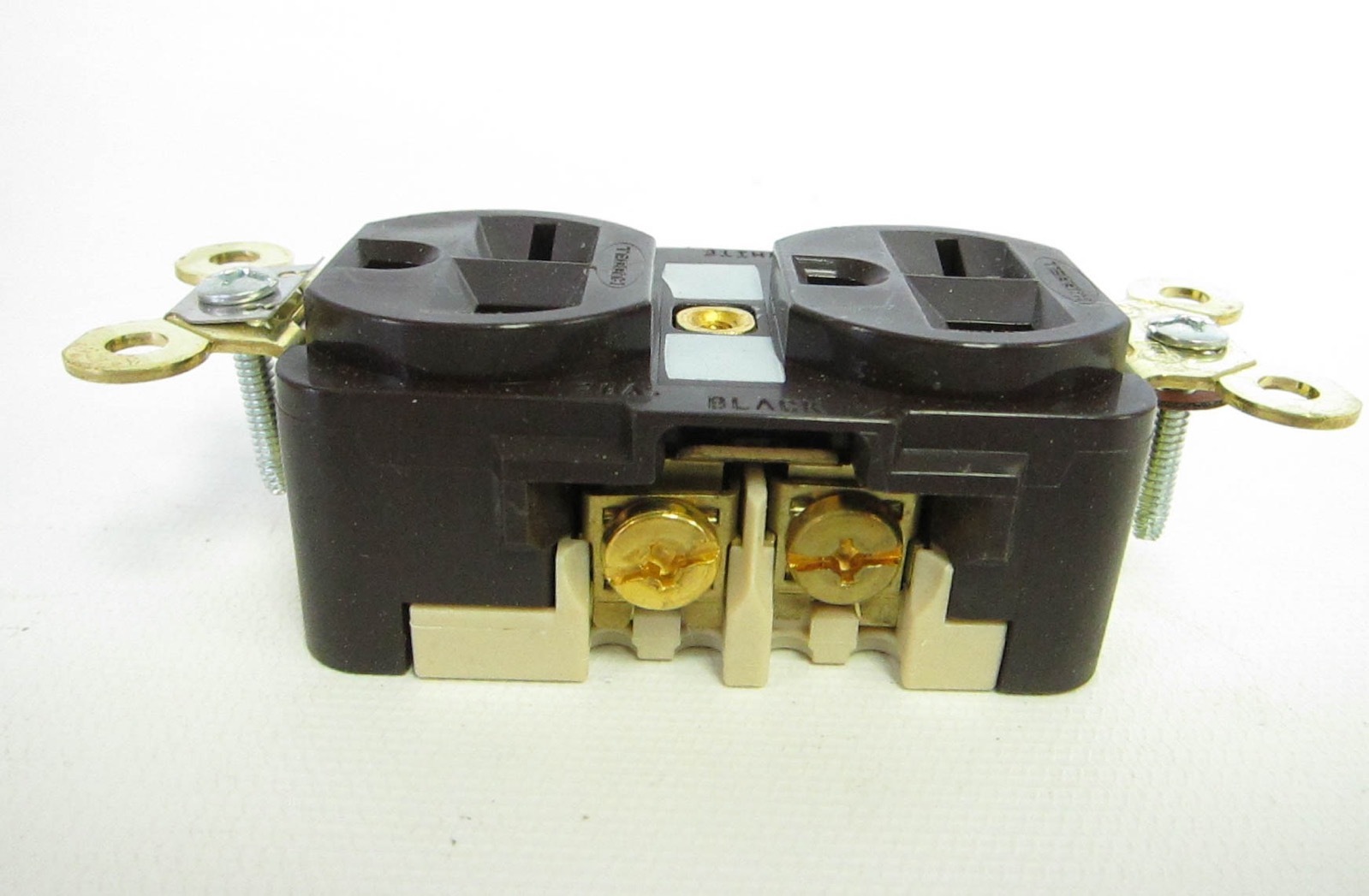 Hubbell HBL5362 Receptacle Power Outlet Duplex Back & Side Wired 2 Pole ...