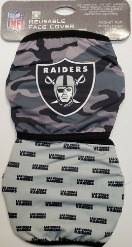 LAS VEGAS RAIDERS FACE MASKS COVERS LICENSED WASHABLE REUSABLE OSFM NEW ...