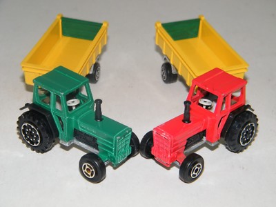 (2) VINTAGE MAJORETTE FARM TRACTORS WITH DUMP TRAILERS ~ 1/65 SCALE | eBay