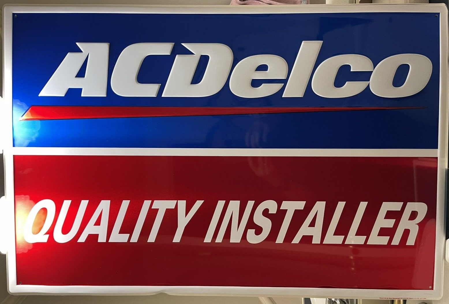 Vintage AC Delco Quality Installer Single Sided Metal Sign ACDelco GM ...
