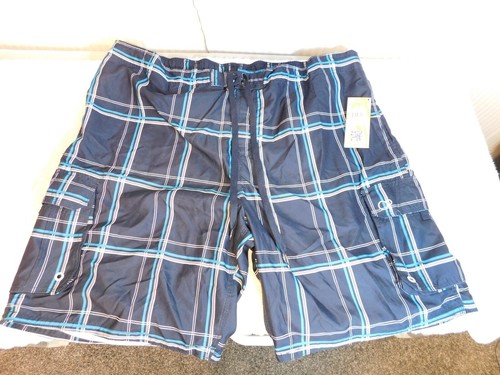 2012 Op. Swim Trunks Men's 3XL Blue White Check Drawstring Waistband ...