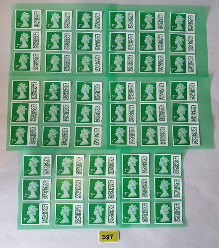 50 Unfranked Genuine 2nd Second Class Stamps Off Paper With Original Gum S-87 | eBay
