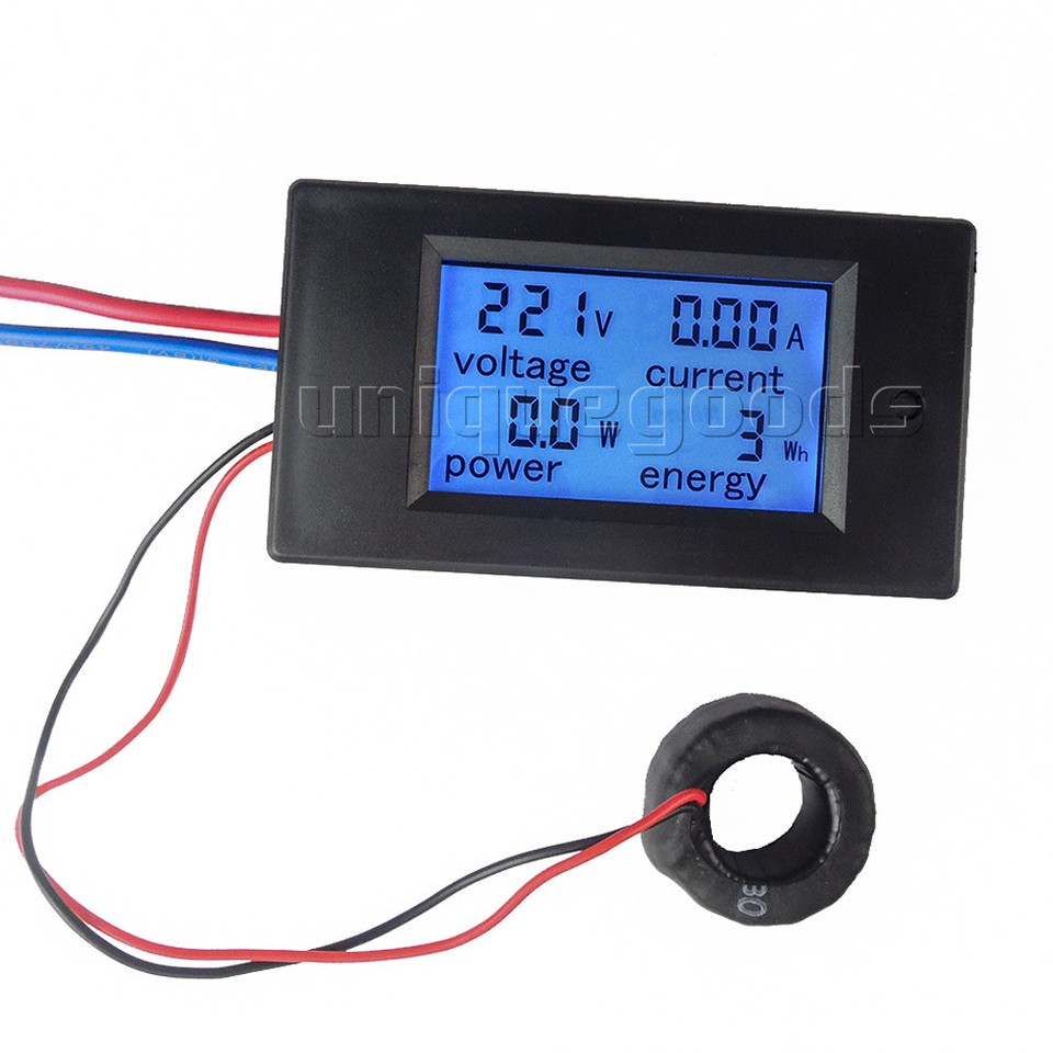 100A AC Digital Power Panel Meter Monitor Power Energy Voltmeter ...