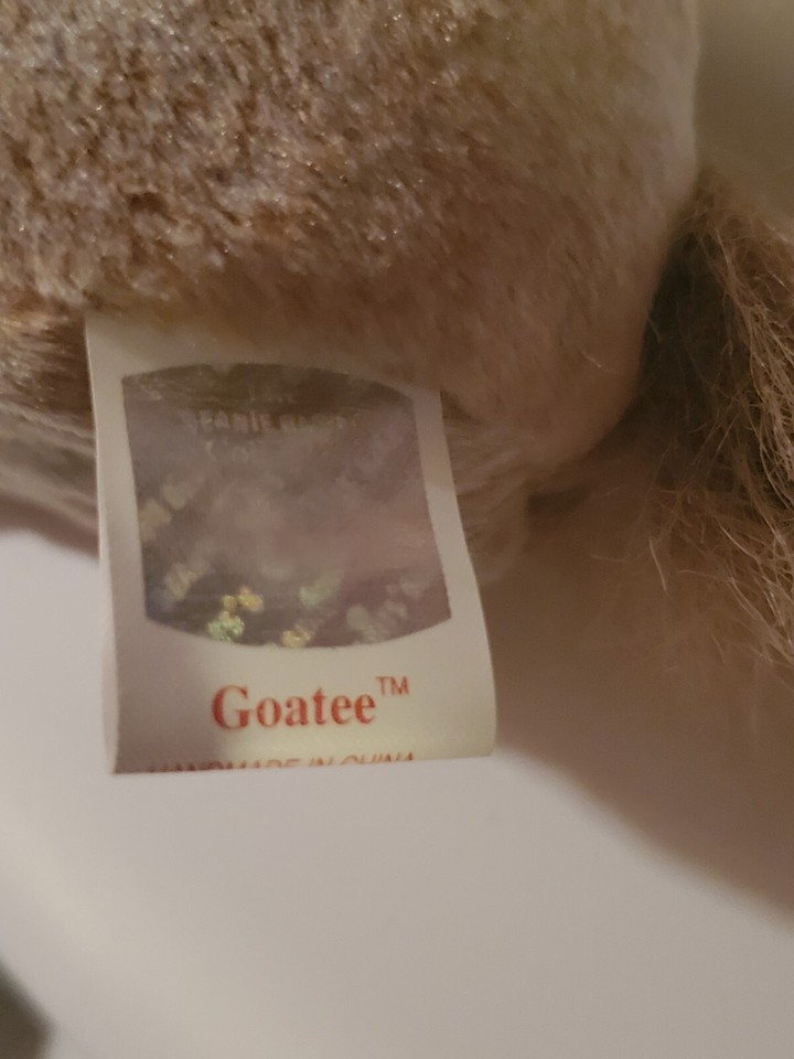 Rare TY Beanie Baby Goatee the Goat New With Tags, Tag Errors 1998/1999 ...
