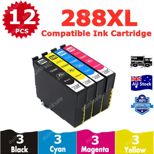 12x Compatible Ink Cartridge 288XL 288 XL For Epson XP240 XP340 XP344 ...