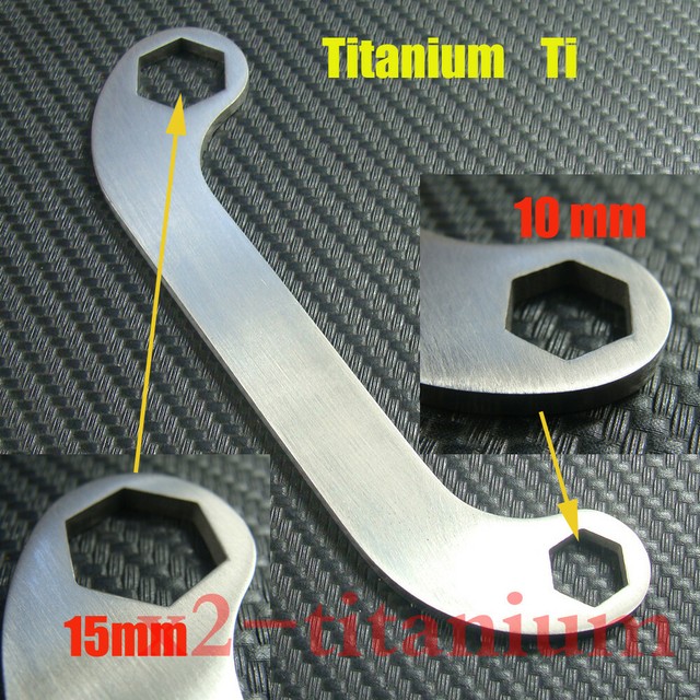 Ti Titanium 6 point bent wrench spanner 10mm / 15mm metric hand tools ...