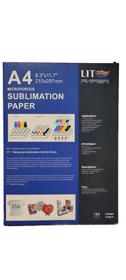 LIT Sublimation Paper A4 210x297mm 100 Sheets 110gsm Heat Press ...