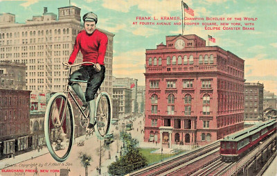 FRANK KRAMER-CHAMPION BICYCLIST-ECLIPSE BICYCLE COASTER BRAKE-NEW YORK ...
