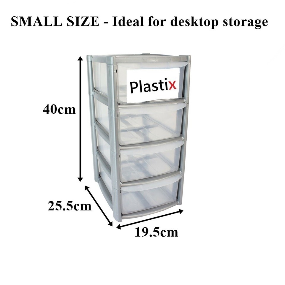 PLASTIC STORAGE DRAWERS DRAW TOWER UNIT MINI DESKTOP / LARGE HOME ...