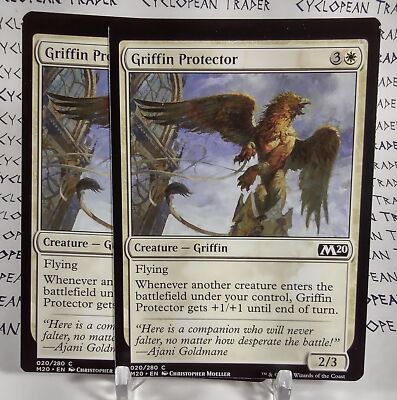GRIFFIN PROTECTOR x2 mtg OFFCENTER Error M20 Magic Core Set 2020 Common ...