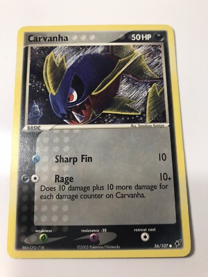 Pokemon Card Carvanha (EX Deoxys) 56/107 NEAR MINT Non-Holo Common TCG ...