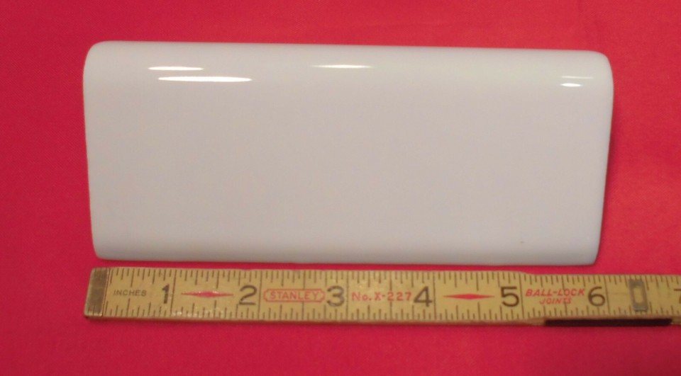 1 pc. Glossy Ice / Arctic White: V Cap Ceramic Trim Tile: Counter Top ...