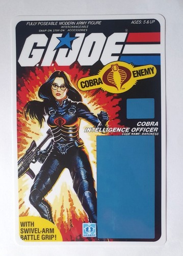 REPRO Reproduction GI JOE CUSTOM 84 BARONESS CARDBACK Figure File Card ...