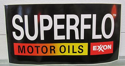 Superflo Motor Oils Exxon Black Vinyl Decal 9.5" x 19" *Gas & Oil | eBay