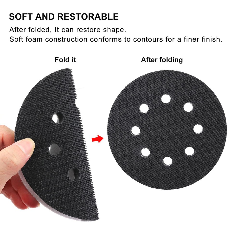 2PCS 5in Foam Cushion Orbital Sander Interface Buffer Pad Sander Buffer ...