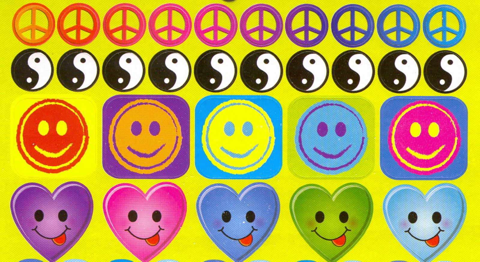 All Smiles stickers on green sheet. 100 stickers. | eBay