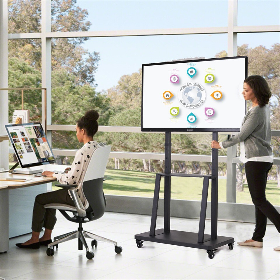 Rolling TV Cart Bracket TV Floor Stand Mount 32-80" for Home Meetings ...