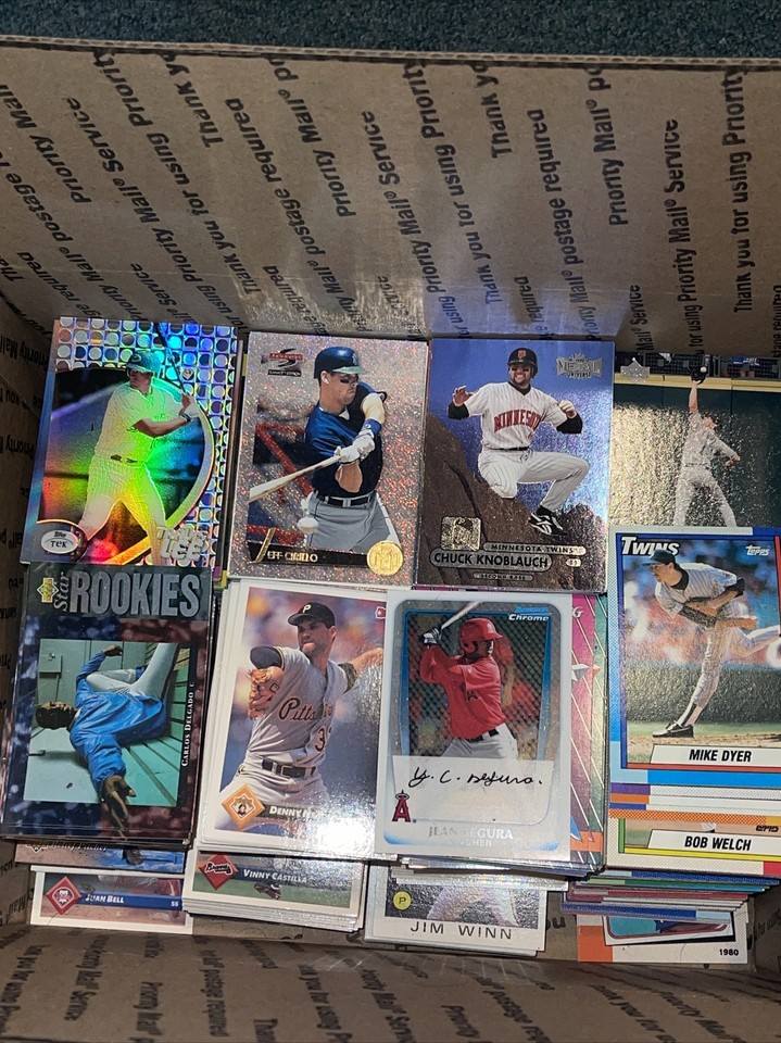 Huge Sports Card Bulk LOT - 2000+ BASEBALL CARDS TOPPS & OTHER BRANDS ...