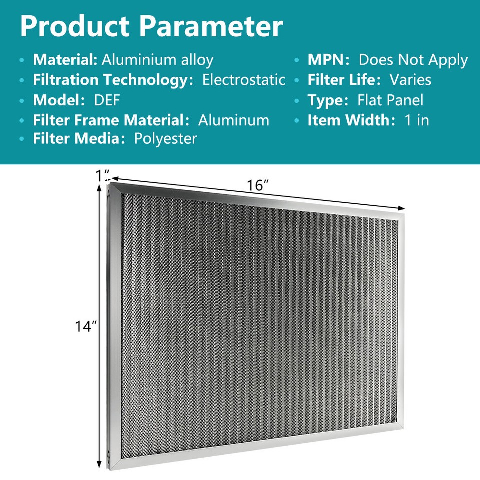 Permanent Washable Electrostatic Furnace Ac Air Filter Replacement ...