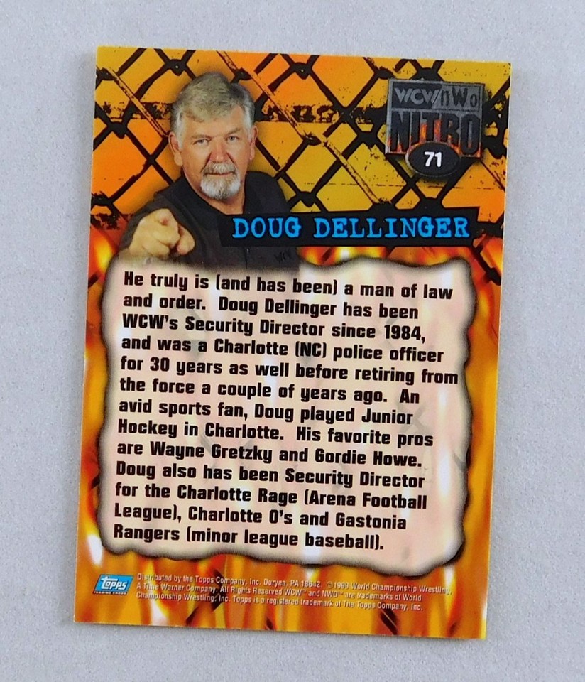 Doug Dellinger WCW Wrestling Trading Card Topps 1999 Wrestler WWE Nitro ...