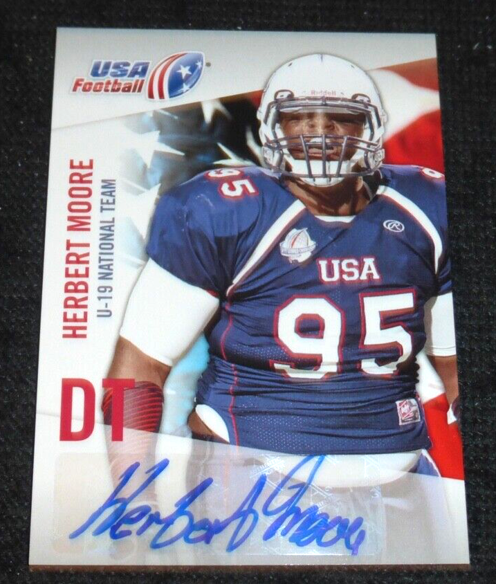 (1) 2012 UPPER DECK TEAM USA FOOTBALL HERBERT MOORE AUTO SIGNED CARD | eBay
