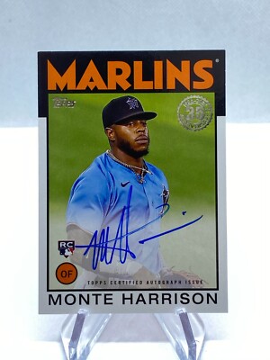 2021 Topps Series 1 Monte Harrison 1986 Retro Auto Autograph Rookie RC ...
