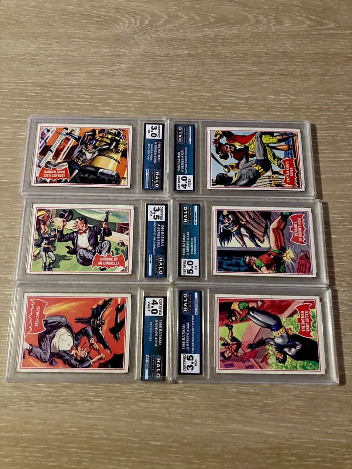 Batman Graded Red Bat Cards 1966 Puzzle Back The Penguin Halo 😇 Nice | eBay