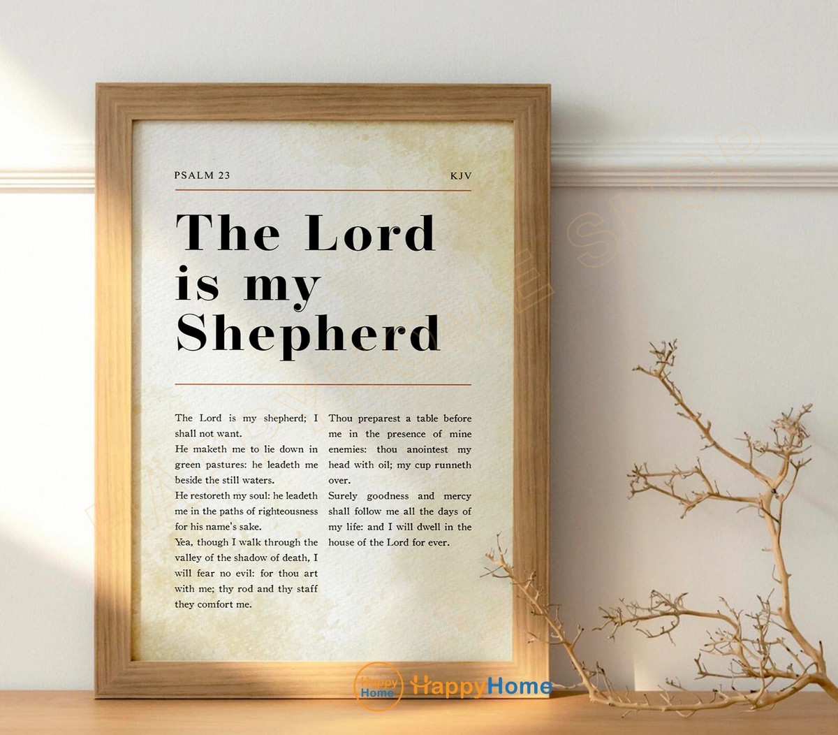 Scripture Wall Art Psalm 23 Kjv The Lord Is My Shepherd