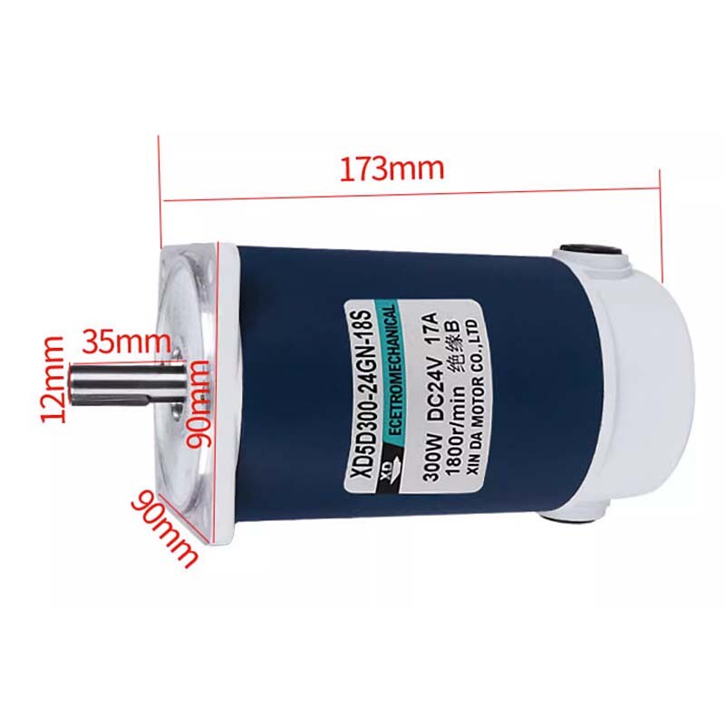300W 5D300GN DC 12V 24V Micro High-speed Silent Electric Motor 1800RPM ...
