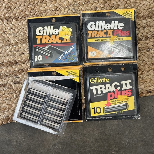 Gillette Trac II Plus Razor Blades 30 Plus 10 Regular New Vintage ...
