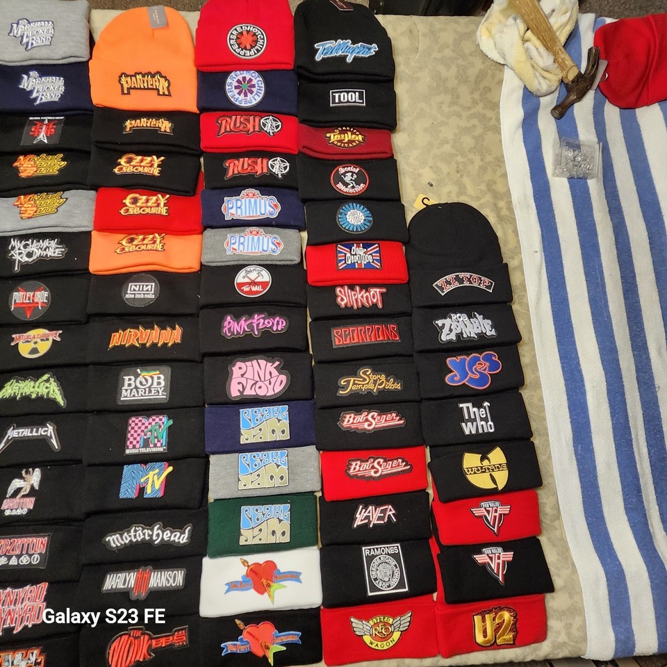 ROCK BAND CAPS, BEANIES / ONE OF A KIND / U PICK ANY 2 / BRAND NEW ...
