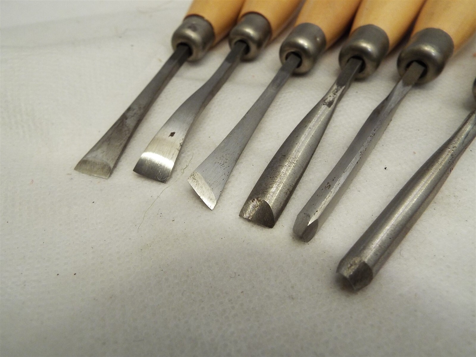 Set Millers Falls Wood Carving Chisel Tool 106 +Box/Pouch Gravers Chip ...