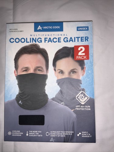 New In Box Cooling Face Gaiter Arctic Cool 2 Pack Black Grey Unisex | eBay