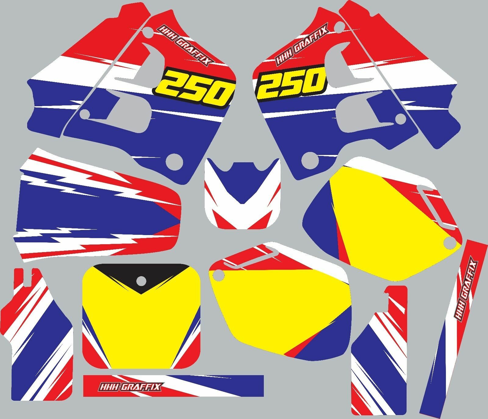 Graphic Kit for 1990-1991 Honda CR250 CR 250 shrouds fender plastic ...